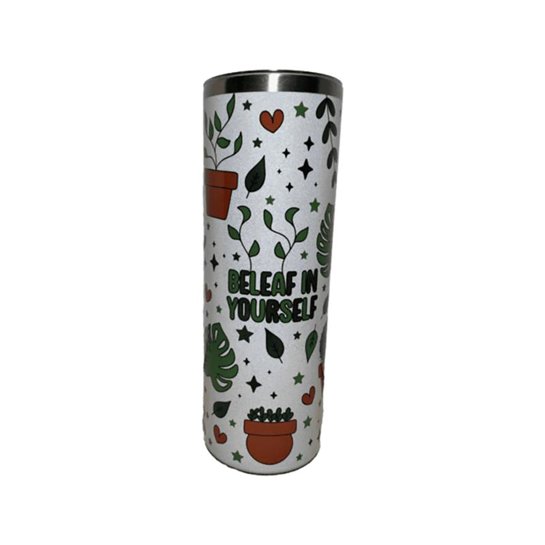 "BeLEAF in Yourself" Glitter-Tumbler